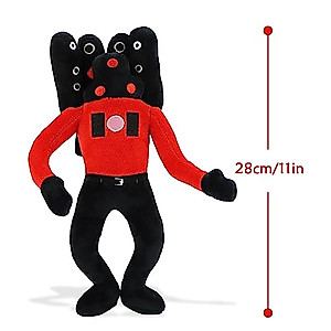 YODOOLTLY SKIBIDI Toilet Toilet Speakerman Bosses Audio Plush Toys Cameraman Doll Horror Game Fun and Whimsical Trio Cameraman Soft Plush (Red)