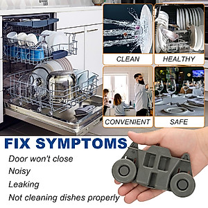 UPGRADED W10195416 Dishwasher Wheels Lower Rack (4 Pack) for Whirlpool Maytag Kenmore Kitchenaid Dishwasher Parts Replaces W10195416V,W10195420 AP5983730,W10311123B,PS11722152 /Appliance Wheels