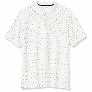 Amazon Essentials Men's Regular-Fit Cotton Pique Polo Shirt, Navy/White, Anchor, XX-Large