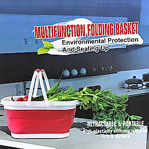 Gaorui Collapsible Laundry Basket Foldable Pop Up Storage Container Organizer Portable Washing Tub for Toys Fruits Vegetables Orange