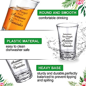 Karenhi 24 Pcs Thank You for Being Awesome Shot Glasses 1.2 Ounce Acrylic Shots Glass for Adults Thank You Gifts Inspirational Encouragement Christmas Gift for Teacher Employee Women Friends