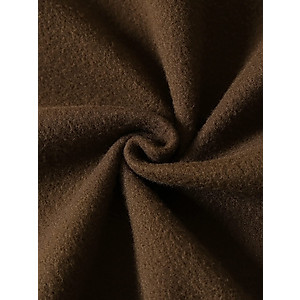 MakeMeChic Men's Casual Basic Thermal Pullover Hoodie Hooded Sweatshirt with Pocket Chocolate Brown L