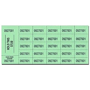 Auction Tickets - 500 Sheets - GREEN