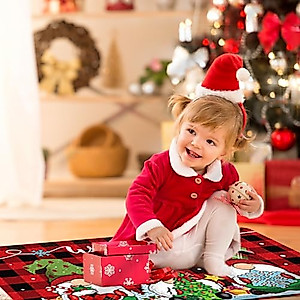 Valcatch Christmas Kitchen Rug, Non Slip Kitchen Mat 2 Pieces, Christmas Decor for Kitchen, Kitchen Rugs and Mats Washable, Comfort Standing Runner Mats for Laundry, Sink, Bathroom(Christmas 01)