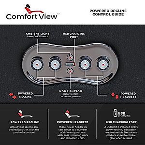 Seatcraft Anthem Home Theater Seating - Top Grain Leather - Power Recline Sofa - Fold-Down Table - Powered Headrests - Arm Storage - AC/USB and Wireless Charging - Cup Holders, Red