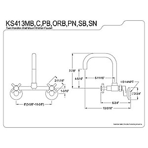 Kingston Brass KS413MB Concord Kitchen Faucet, 6-11/16" in Spout Reach, Matte Black