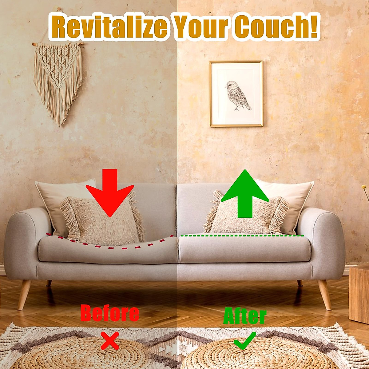 Hlimior 3 Pack 20" x 20" High-Density Foam Cushion Couch Cushion Support for Sagging Seat Curve Furniture Seat Support Under Cushion Sag Repair Replacement Sofa Couch Loveseat Chair ​Sagging Seat