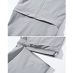 MANSDOUR Men's Hiking Pants Convertible Quick Dry Lightweight Zip-Off Outdoor Work Pants Waterproof Tactical Cargo Fishing Mountain Travel Trousers Breathable Casual Camping Safari Pants Green