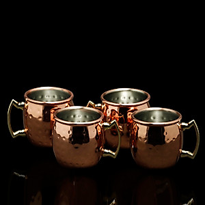 Cambridge EWMT01MTCB1BM Faceted Copper Mini Mule Mug Shot Glasses, Set Of 4