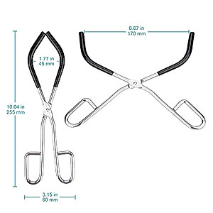 stonylab Beaker Tongs, Laboratory Beaker Clamp Beaker Tongs with Plastic Coated Jaws, 10 inches Length
