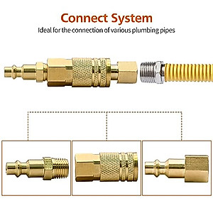 1/4-Inch Brass Female Industrial Coupler, 5/10/14/20 Pack 1/4 Inch Air Hose Fittings NPT Female Quick Connector Air Coupler for Professional Jobsites and Automotive Shops (10 Pack Female Coupler)