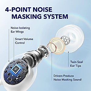 Soundcore by Anker, Sleep A10 Bluetooth Sleep Earbuds, Noise Blocking Earbuds for Sleep, Comfortable Fit, Bluetooth 5.2, App, for Unlimited Sleep Sounds, Sleep Monitor, Personal Alarm, Side Sleeper