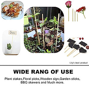 HOPELF 50 Pack 16" Bamboo Plant Stakes for Wood Garden Sticks，Wooden Indoor Gardening Floral Potted Plant Support，Crafts, More Size Choices 8"/12"/16"