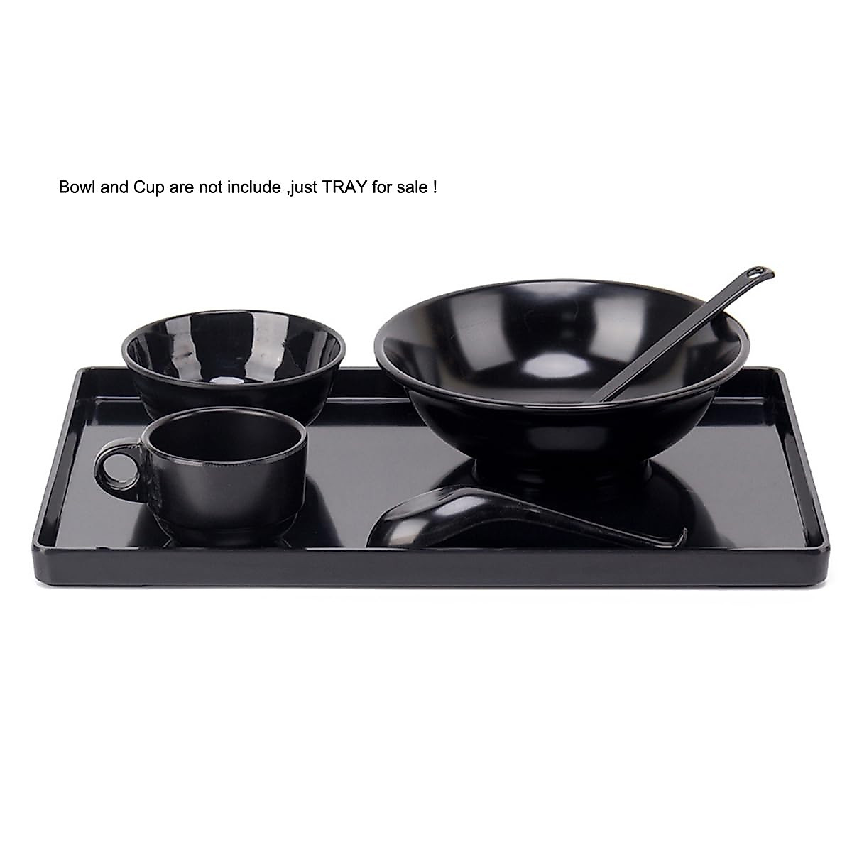 Acrylic Collection Serving Trays& Platter for Kitchen,Beverage,Drink,Food or Bathroom,YAT-08410,Black (L30xW20x2cm)