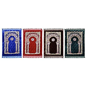 Empire Thick Padded Islamic Muslim Prayer Rug- Gray