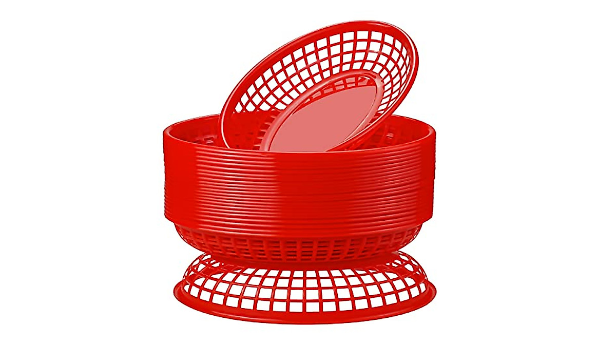 GothaBach 24 Red Fast Food Baskets & Serving Trays