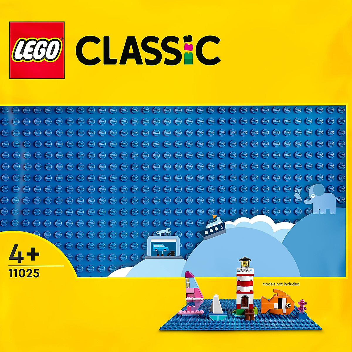 LEGO® Classic Blue Baseplate 11025 Building Kit; Open-Ended Creative Play Builders Aged 4