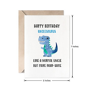 MAGJUCHE Dinosaur Card For Awesome Uncle, Funny Uncle Birthday Card, Happy Birthday Unclesaurus