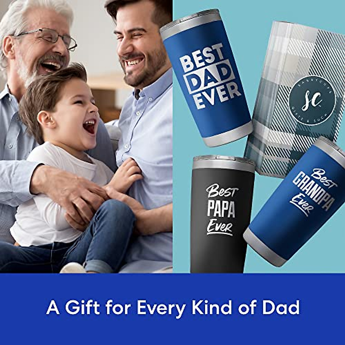 SassyCups Best Dad Ever Tumbler - Dad Gifts Cup - Best Dad Ever Mug - Fathers Day Gifts For Dad From Son, Daughter, Kids - Worlds Best Dad Mug
