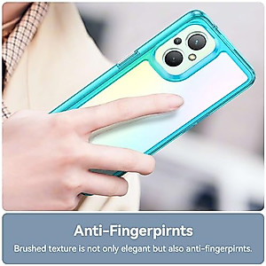 Case for Oneplus Nord N20 5G,Flexible Press Button,Transparent case,Anti-Fingerprint.360°Full Protection-Blue(Transparent)
