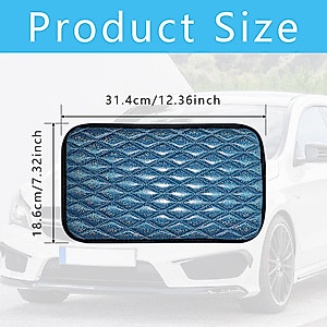 Zufoty Car Armrest Cover, Car Armrest Seat Box Cover, Car Center Console Cushion Pad, Waterproof Non Slip Interior Accessories, Shiny Armrest Storage Box Mat Universal for SUV Truck Van (Blue)