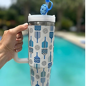 born to rally Pickleball Tumbler- 30oz (Blue)