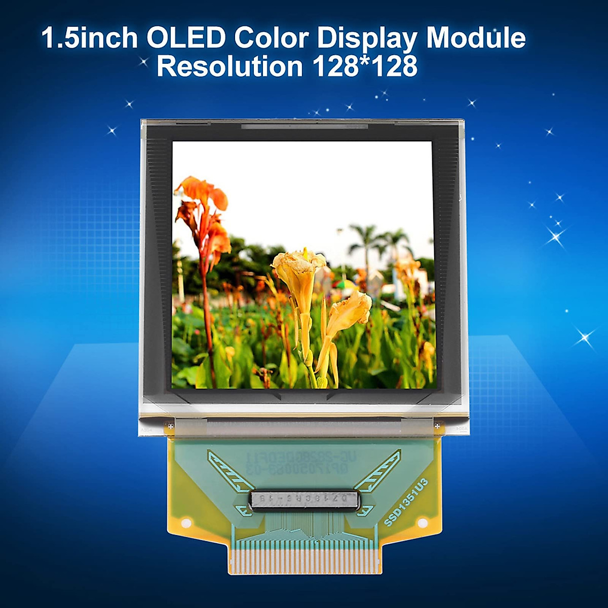 Tyenaza 1.5inch OLED Display Module, OLED Color Display Graphic Module SSD1351 Serial Peripheral Interface for MP3, Function Cellphone
