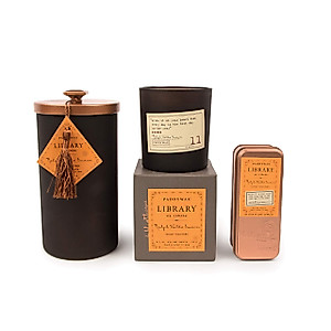 Paddywax Library Collection Ralph Waldo Emerson 2-Wick Scented Travel Tin Candle, Set of 2, 3.5-Ounce, Cedar & Wild Fern