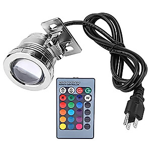 LIYJTK Underwater lamp,RGB LED Underwater Light Waterproof Multi-Color for Outdoor Garden Spotlight Landscape Fountain(10W Black)