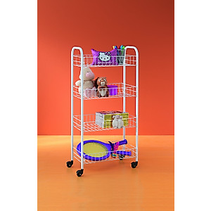 Metaltex USA Inc. 4-tier Rolling Cart, White