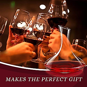 Almagic Wine Decanter Set With 2 Glasses Crystal Glass Wine Carafe Easy Pour Slant Wine Aerator Premium Box Birthday Party Christmas Gift For Men Women Wine Lovers Set Of 3