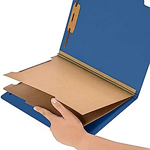 10 Dark Blue Classification Folders - 2 Divider - 2 Inch Tyvek Expansions - Durable 2 Prongs Designed to Organize Standard Medical Files, Law Client Files - Letter Size, Dark Blue, 10 Pack