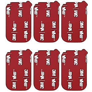 6pcs Rectangle 3M Sticky Adhesive Replacement Kit, for Magnetic Car Dashboard Phone Mount Base Sticker Parts,VIIMAKE Double Side 3M VHB Tape Adhesive Pads (Red)