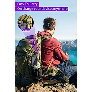 WONGKUO Solar Charger Power Bank - 𝟮𝟬𝟮𝟰 𝙐𝙥𝙜𝙧𝙖𝙙𝙚 36,800mAh Portable Solar Phone Charger, QC3.0 Fast Charger with LED Flashlight, IP65 Waterproof Power Bank Perfect for Outdoor Camping Hiking