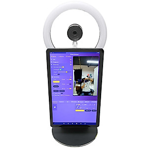 All in One Live Streaming Device 100-240V 5.0 Desktop Live Broadcast Device 15.6 Inch FHD 8MP Camera for 11.0 for Office (US Plug)