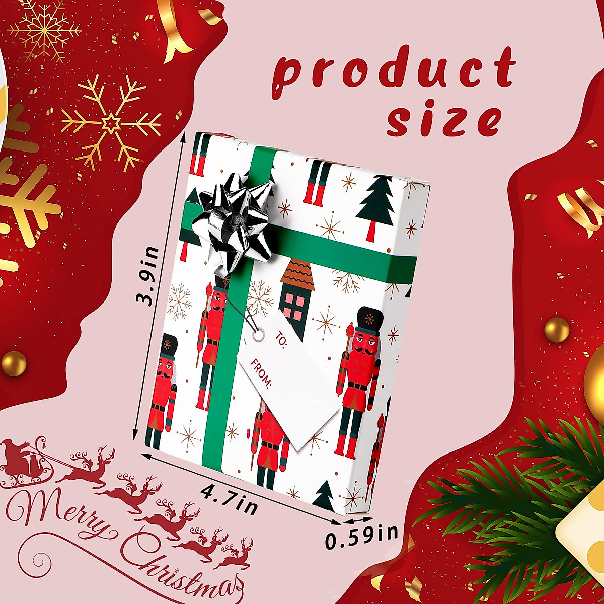 12 Pack Christmas Card Holders Boxes with Bow, Boxes for Gifts Christmas Money Holder Money Box Gift Wrap Boxes for Xmas, Party Favors