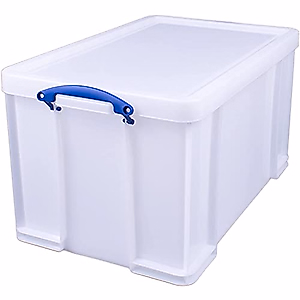 Really Useful Plastic Storage Box 84 Litre White Strong