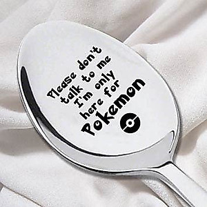 I'm Only Here For Pokemon- unique gift Idea-Engraved Spoon-boyfriend gift- gift for him birthday-Game Adventure