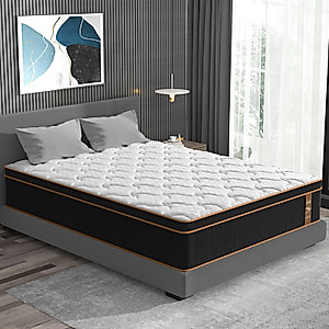 BedStory 14 Inch Full Mattress Innerspring Hybrid Mattress with Gel Memory Foam Individual Wrapped Coils Spring Mattress Medium for Pressure Relief CertiPUR-US Certified