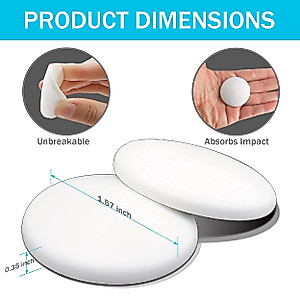 N brand 1.57inche Door Stopper Wall Protector, Adhesive Reusable Bumper Protector, with Strong 3M Adhesive,Quiet, Shock Absorbent Gel, Door Knob Wall Shield, White