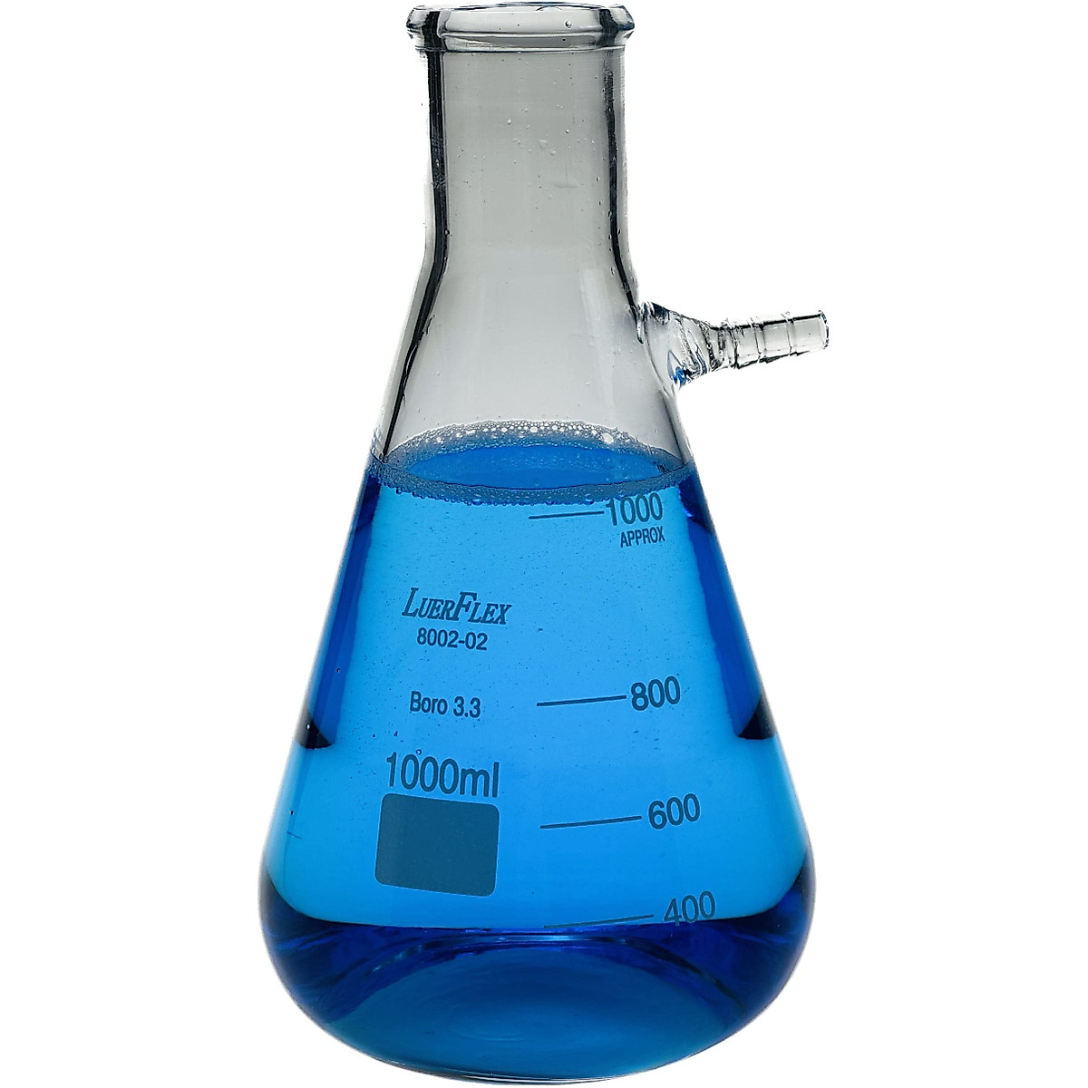 LUERFLEX 1000ML 32OZ Filtering Flasks Borosilicate Glass Conical Erlenmeyer Flask Pack of 1
