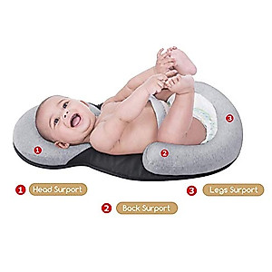 GIEFRNE Baby Bed Cover Baby Lounger Cover Baby Nest Cover Soft Cotton & Breathable Newborn Lounger Cover for 0-6 Months Adjustable Infant Floor Bed for Travel (Grey)