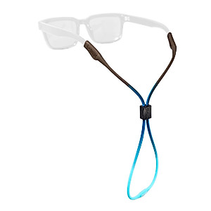 Chums Slim Retainer - Adjustable Thin Silicone Unisex Eyewear Keeper (Aqua/Black/Marine Blue)