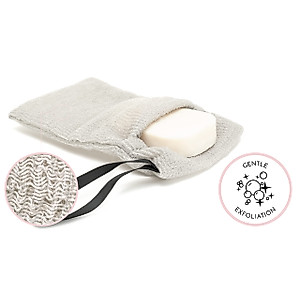 S&T INC. Exfoliating Soap Bag, Bar Soap Pouch for Shower and Bath, 7.6 Inches x 4.5 Inches, Grey, 2 Pack