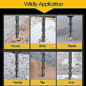 JOERIC Masonry Drill Bit Set, 10 Pieces Concrete Drill Bits Set Ceramic Drill Bit Carbide for Ceramic Tile, Plastic, Wall, Brick, Cement, Concrete, Wood with Size 5mm to12mm