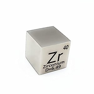 HMME Polished Tungsten Cube 10mm 99.95 percent Metal Cubes for Element Collections Lab Experiment Material Hobbies Simple Substance Block Display DIY (Zirconium)