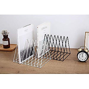 PENNGKE Magazine Holder,Newspapers Holder,Letters Storage,Desktop File Sorter Organizer Triangle Bookshelf Decor Home Office,White