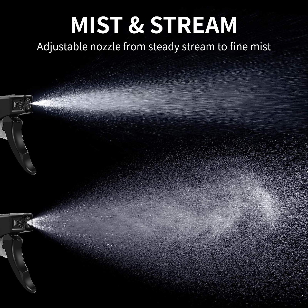 MUCAL Cleaning Spray Bottle 16oz 4 Pack Empty Plastic Spray Bottles for Cleaning Solutions Alcohol Hair Plants Bleach with Adjustable Nozzle (All-Purpose)