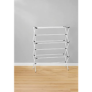 Deahun Mainstays Expandable Steel Laundry Drying Rack, White