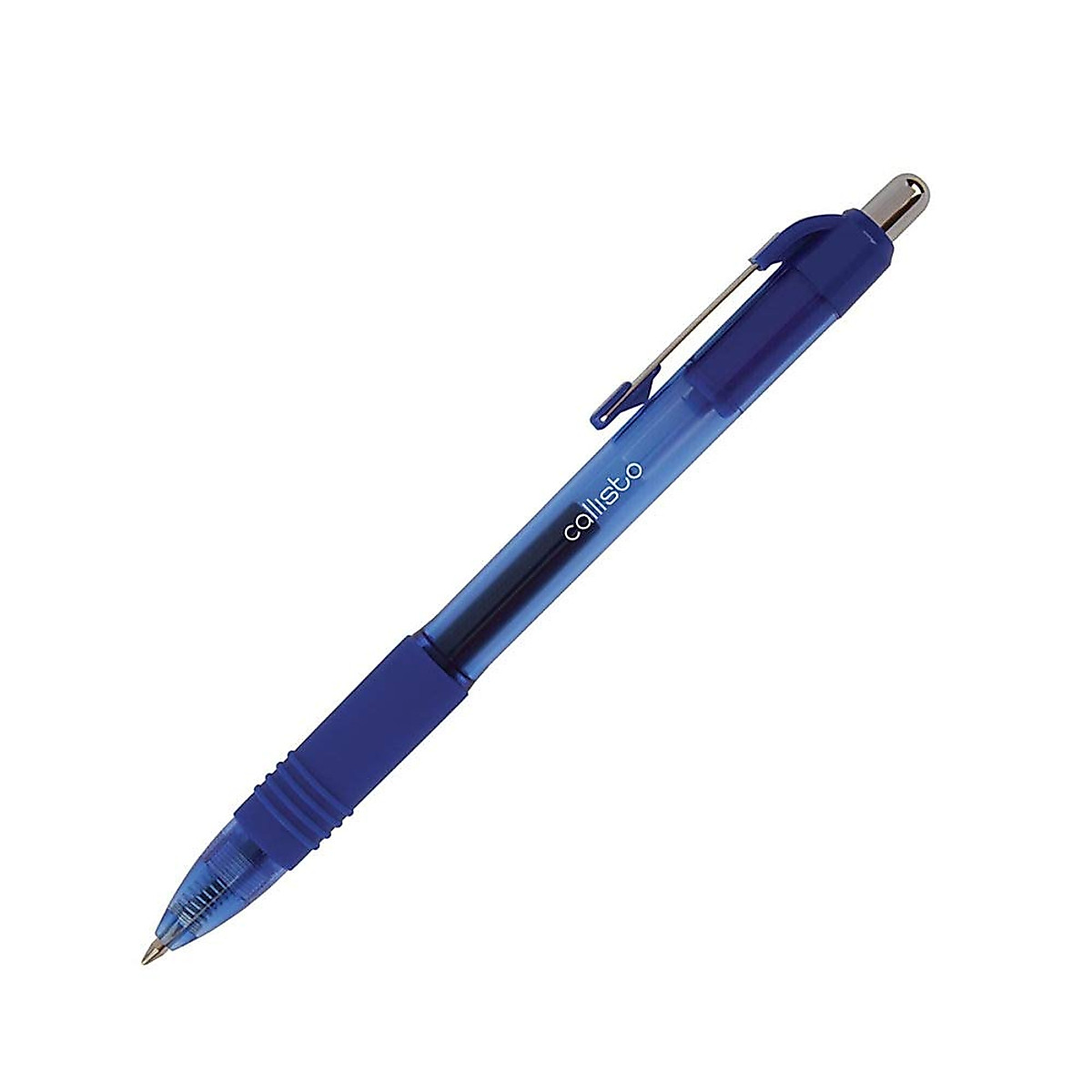 Office Depot® Brand Callisto Retractable Gel Ink Pens, Medium Point, 0.7 mm, Transparent Blue Barrel, Blue Ink, Pack Of